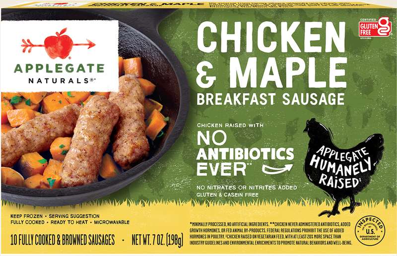 Products - Breakfast Sausage - Natural Chicken and Maple Breakfast Sausage - Applegate